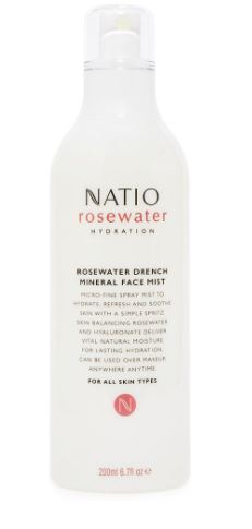 Natio Rosewater Hydration Drench Mineral Face Mist 200ml