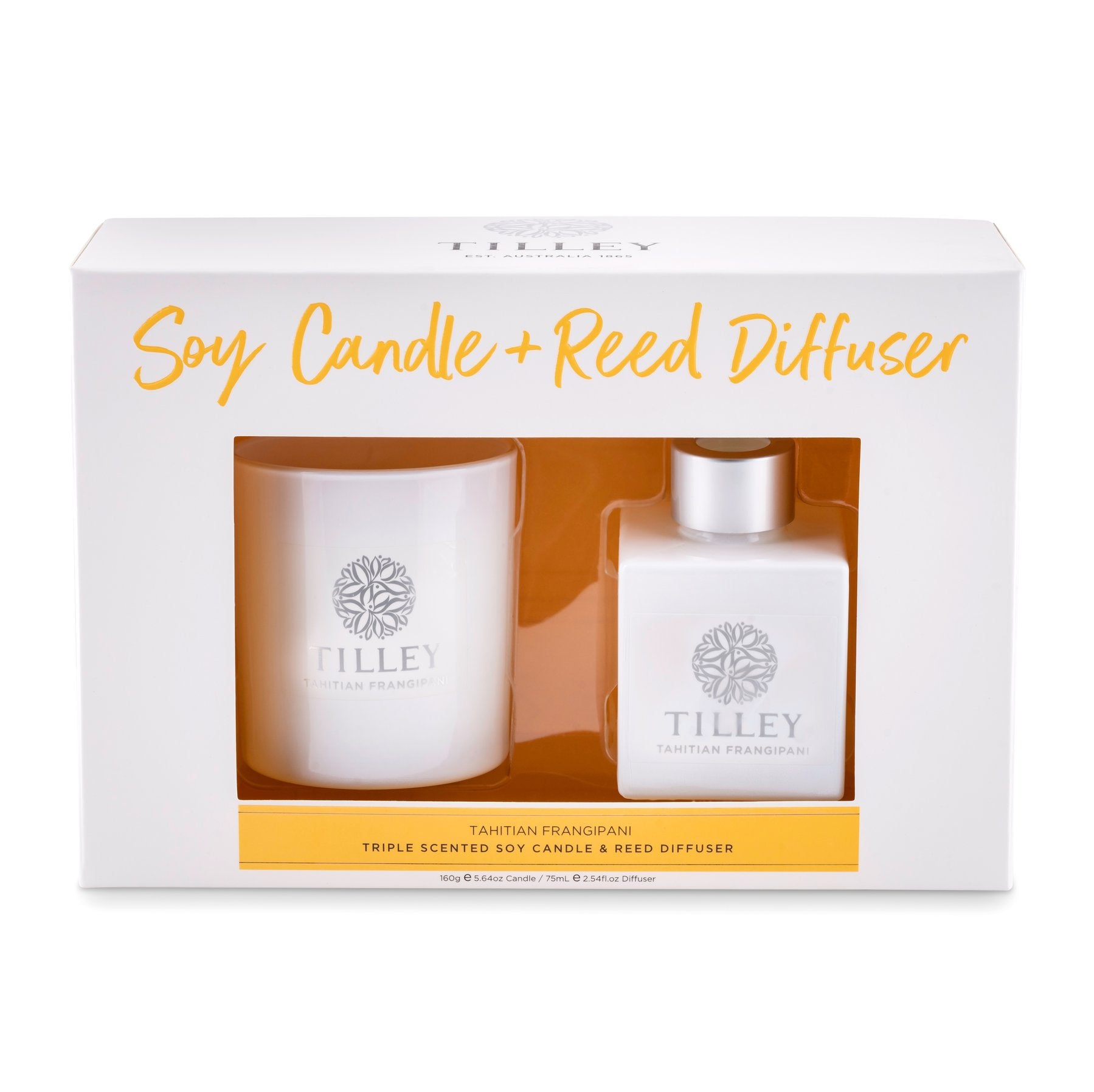 Tilley Tahitian Frangipani Candle & Reed Diffuser 2 Piece Gift Set